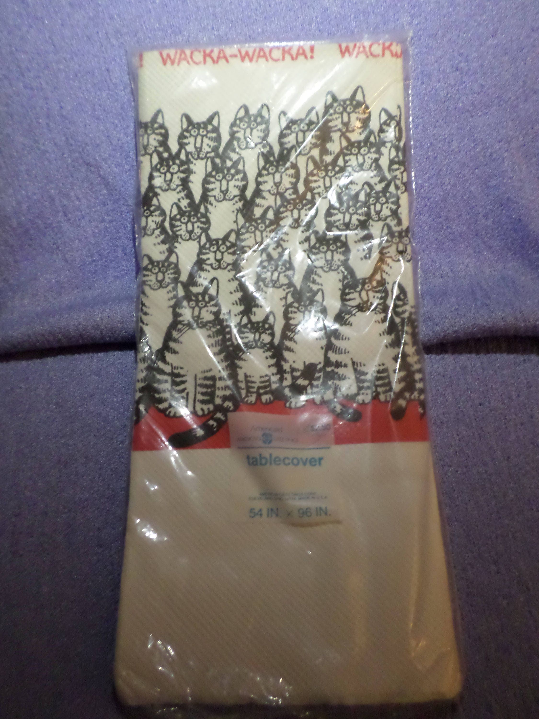 Vintage B. Kliban Party Tablecloth Paper Cat Kitty Wacka-wacka Any Day ...