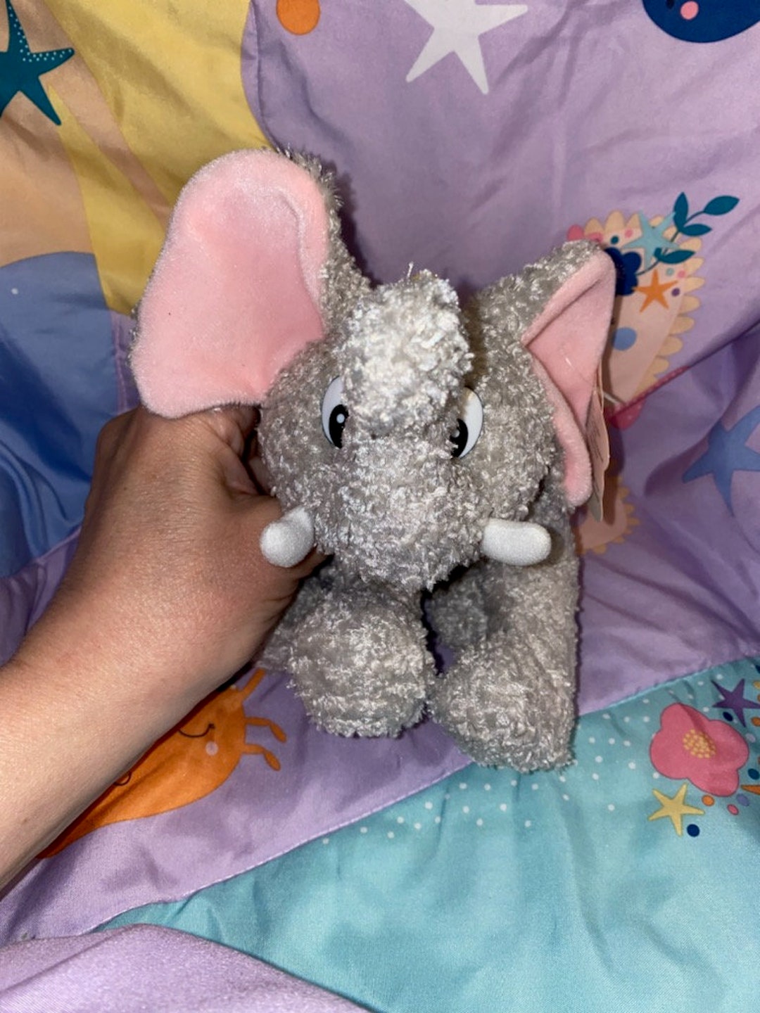 Vintage Cuddle Zone Elephant Plush Gray Pink Plastic Eyes Target Chosen ...