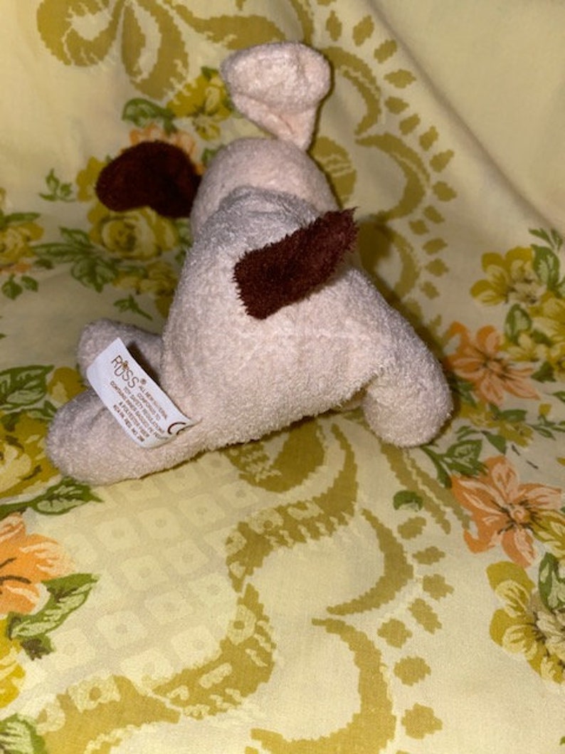 Vintage Russ Dog Plush Snaps Cream Color Red Tongue Chamois ECU Brown ...