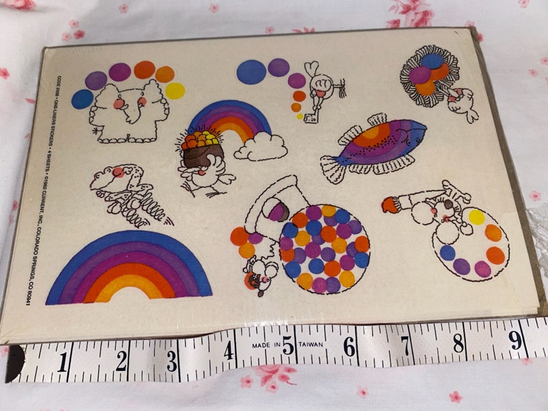 Vintage Rainbows Stickers Sheets NWTOP Current Bublegum Machine Fish ...