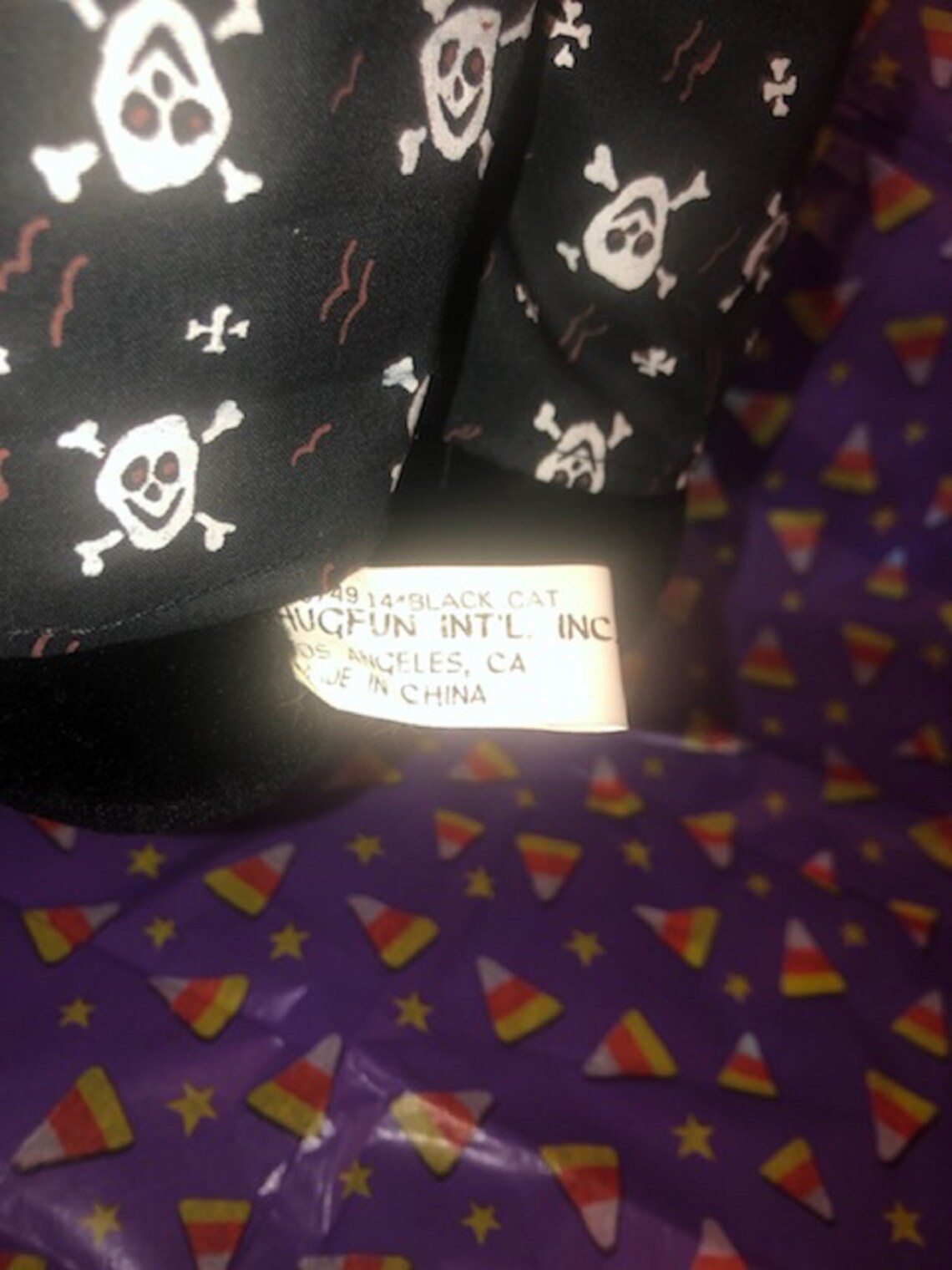 Vintage Hugfun Cat plush Black Halloween Kitty Skull Overalls | Etsy