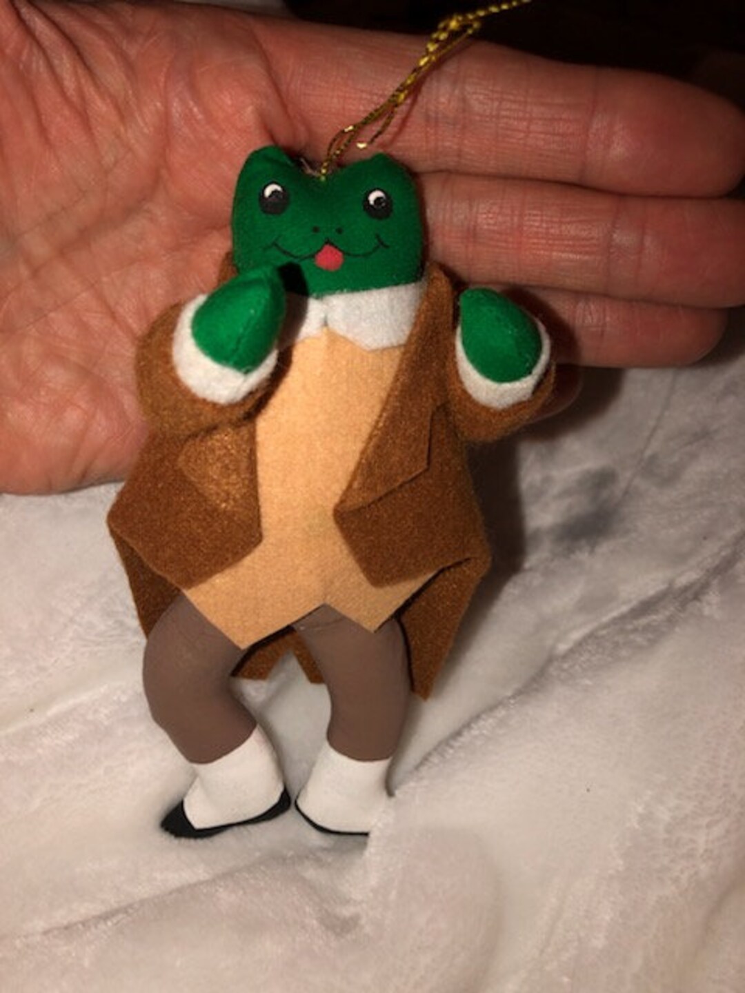 Vintage Toad Ornament Plush & Felt Frog Fancy ECU Small Coattails - Etsy