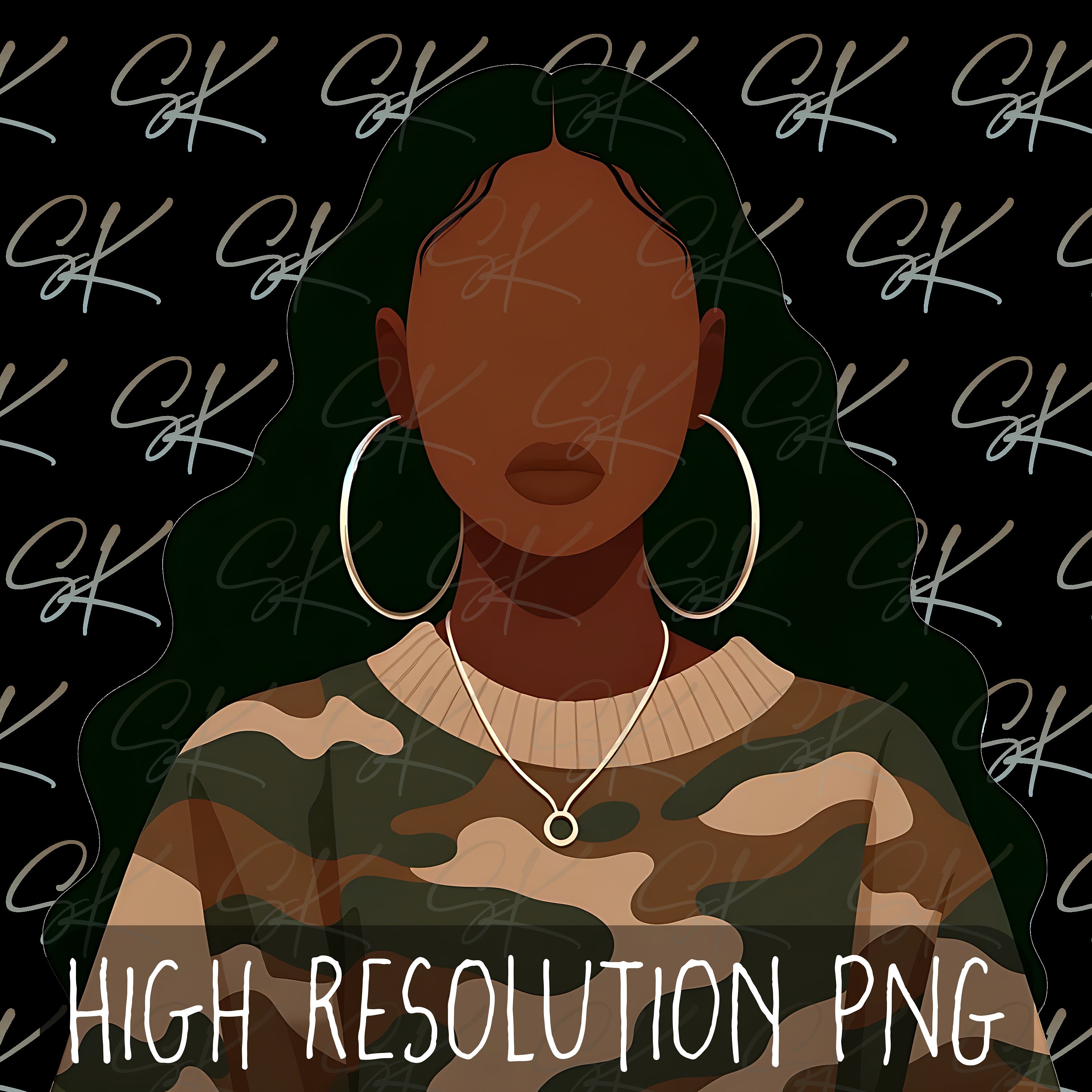 Black Woman Digital Art, Transparent Png, Black Woman Clip Art, Faceless Clipart - Etsy