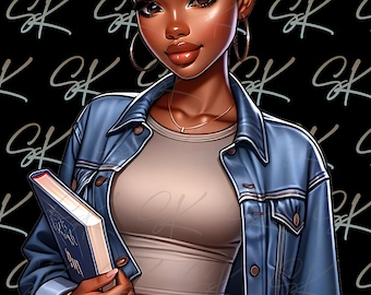 Black Woman Digital Art, Black Woman Clip Art, Transparent Png - Etsy