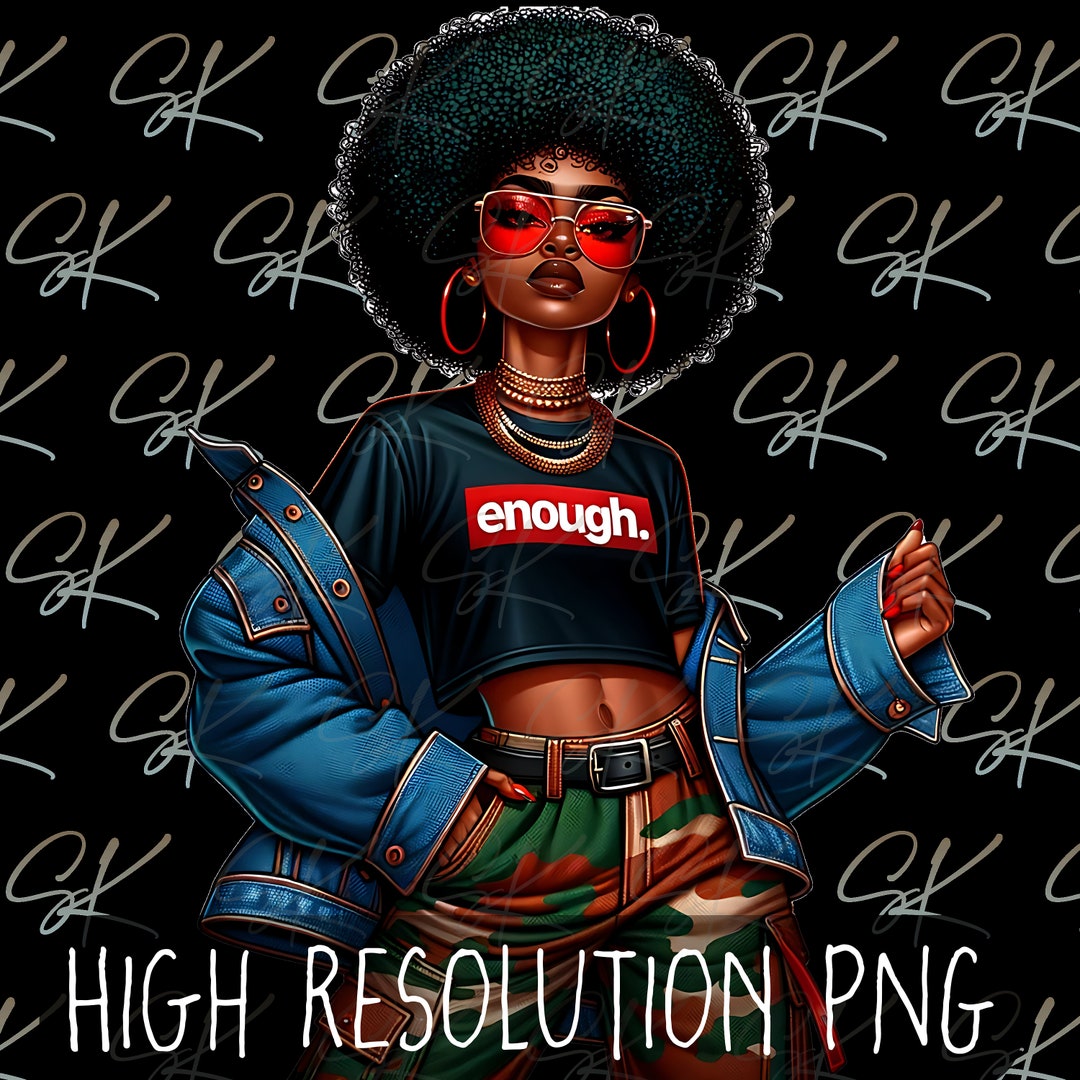 Black Woman Digital Art, Black Woman Clip Art, Transparent Png - Etsy