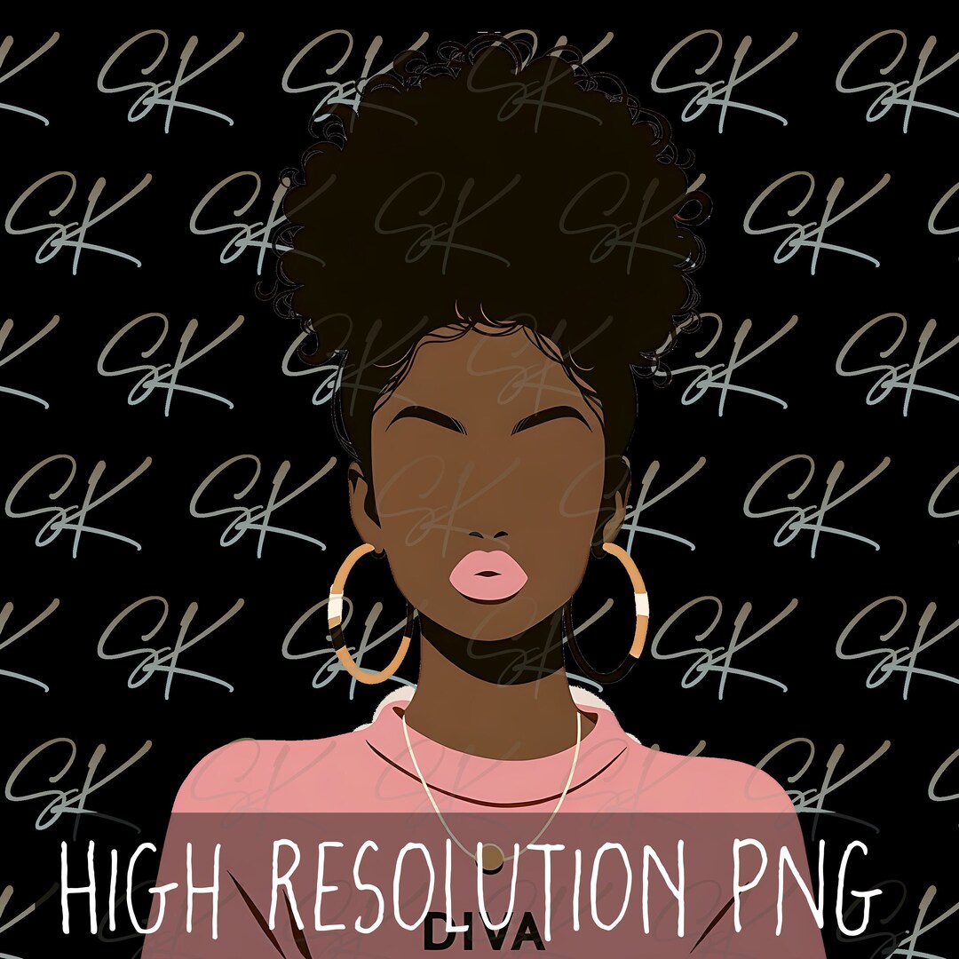 Black Woman Digital Art, Transparent Png, Black Woman Clip Art, Faceless Clipart, Diva - Etsy