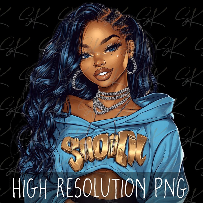 Black Woman Digital Art, Transparent Png, Black Woman Clip Art, Clipart - Etsy