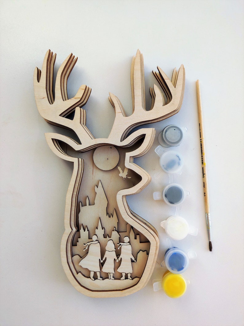 Wooden DIY Kit Wall Decor DIY Craft Kit With Paints Coloring Set Diy ...