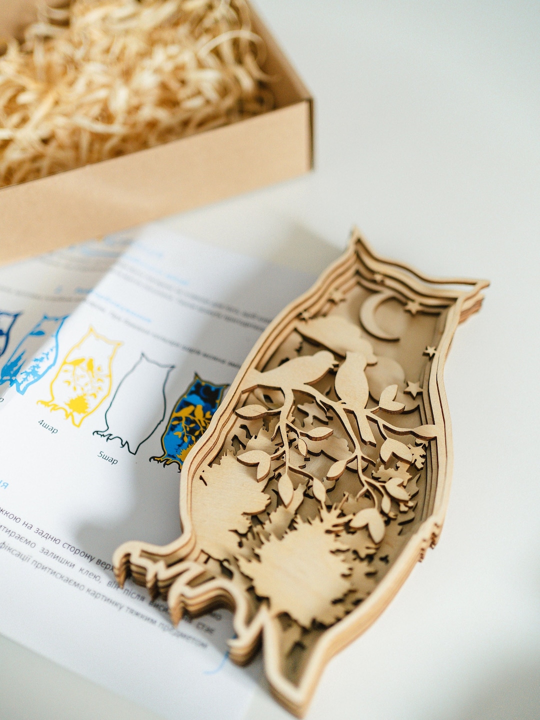 Diy Wood Kit Owl Kids Wood Kit Painting Craft Kit Wood Colorful Toy ...