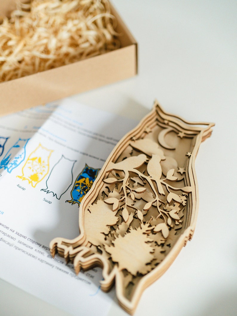 Diy Wood Kit Owl Kids Wood Kit Painting Craft Kit Wood - Etsy