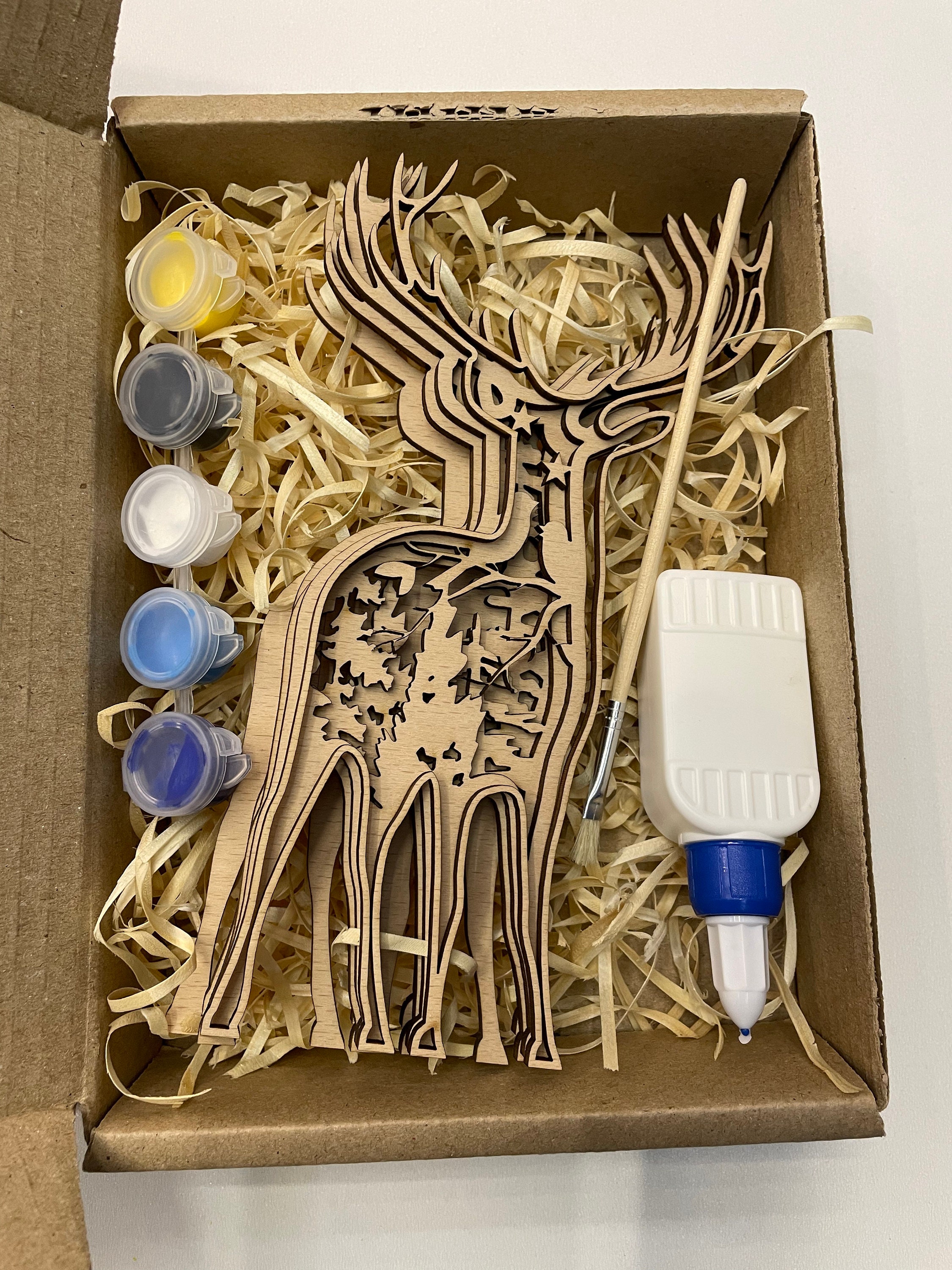 Forest Animals Set With DIY Coloring Kit Perfect for Toddlers and Wood ...