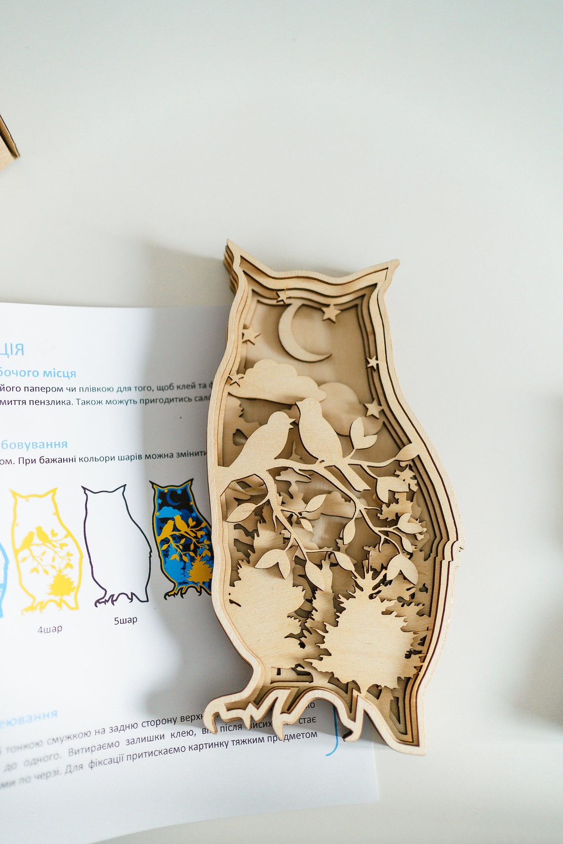 Diy Wood Kit Owl Kids Wood Kit Painting Craft Kit Wood - Etsy