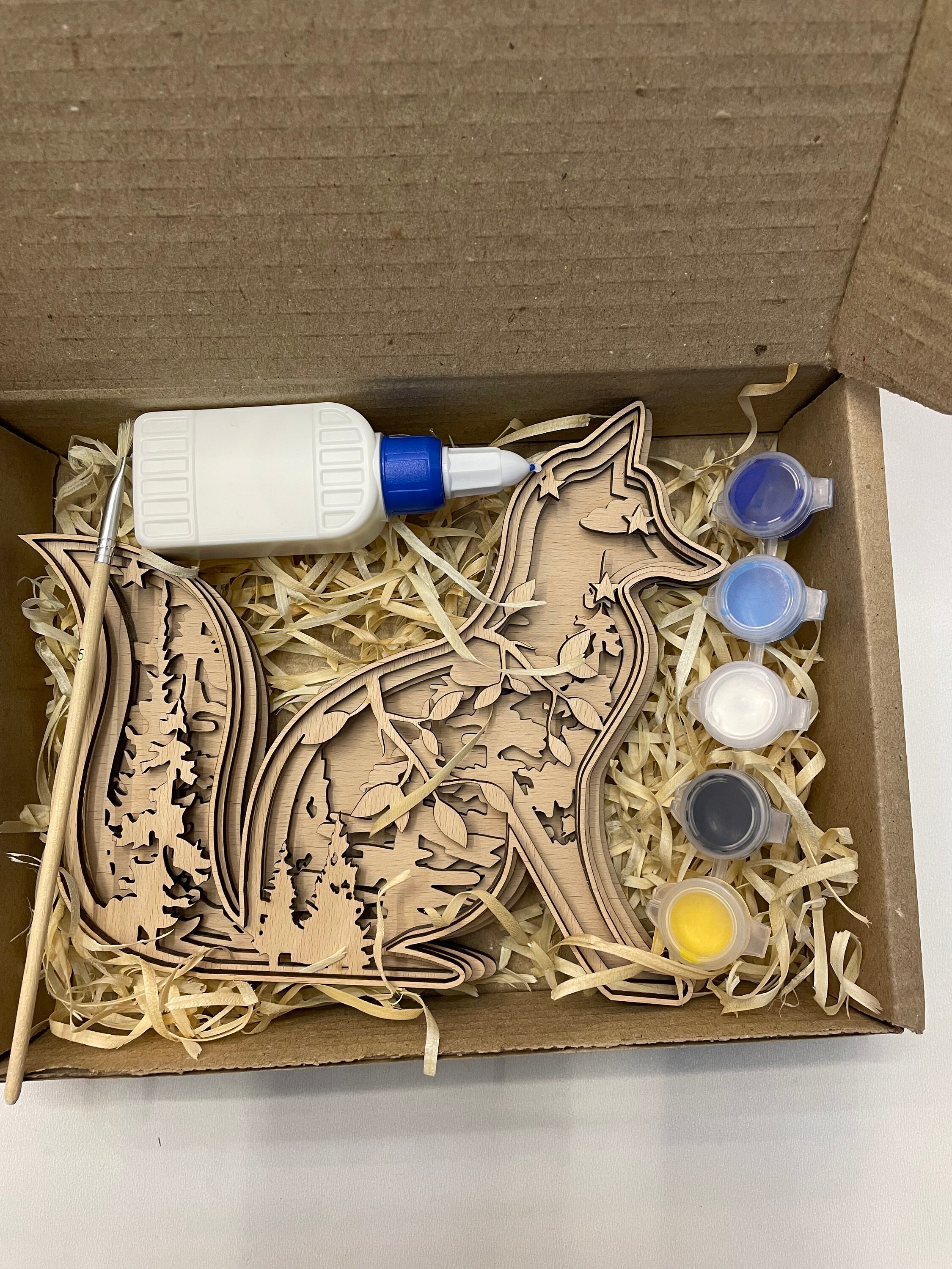 Forest Animals Set With DIY Coloring Kit Perfect for Toddlers and Wood ...