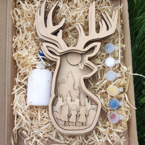 Wooden DIY Kit Wall Decor DIY Craft Kit With Paints Coloring Set Diy ...