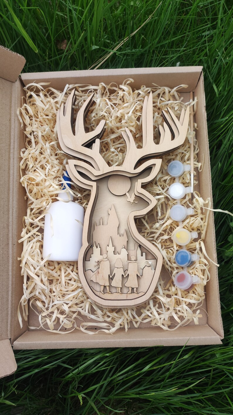Wooden DIY Kit Wall Decor DIY Craft Kit With Paints Coloring Set Diy ...