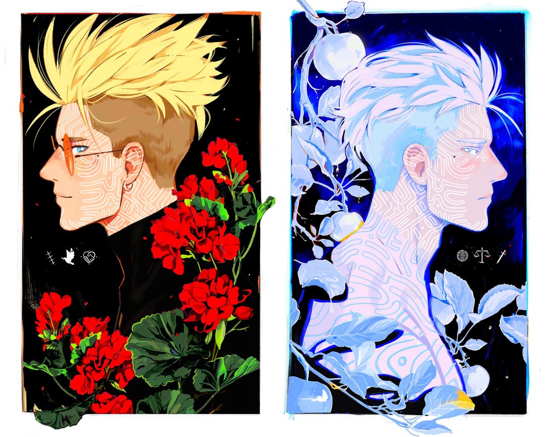 TRIGUN - Cain and Abel Holographic Print - Etsy