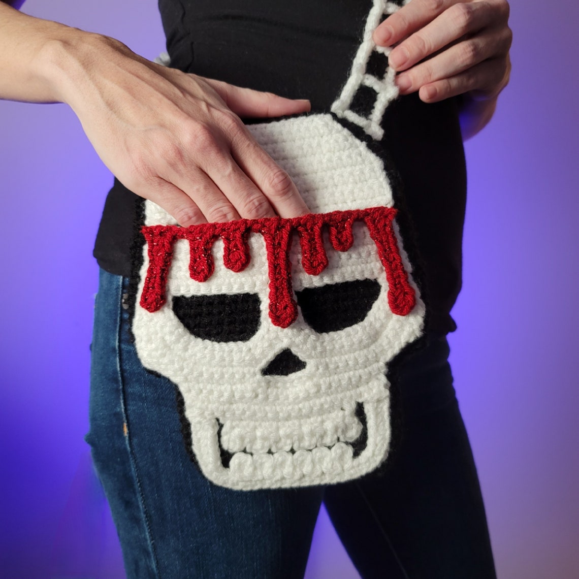 Bleeding Skull Purse Crochet Pattern Halloween Bag Crochet - Etsy