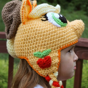 My Little Pony Applejack Crochet Hat Pattern | Pony Crochet Hat ...