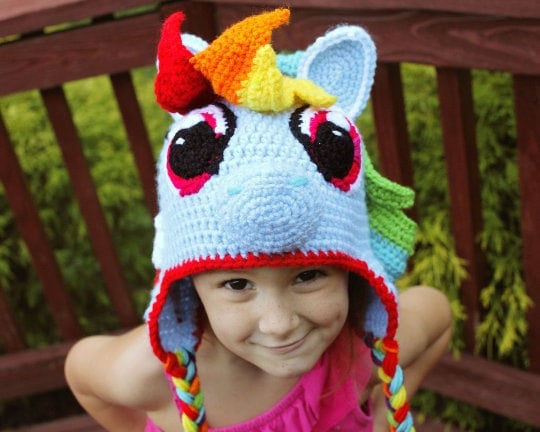 My Little Pony Rainbow Dash Crochet Hat Pattern Rainbow Dash | Etsy