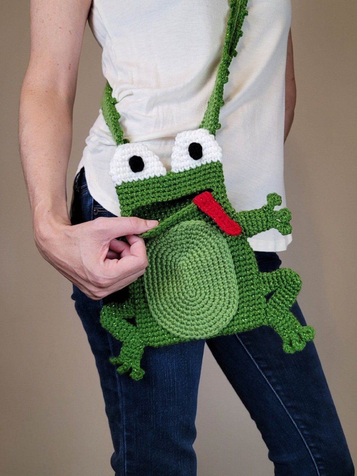 Hungry Frog Purse Crochet Pattern Small Bag Pattern Cell - Etsy