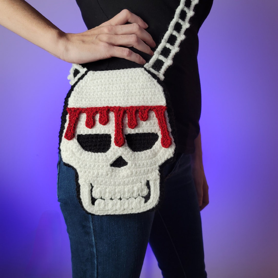 Bleeding Skull Purse Crochet Pattern Halloween Bag Crochet - Etsy
