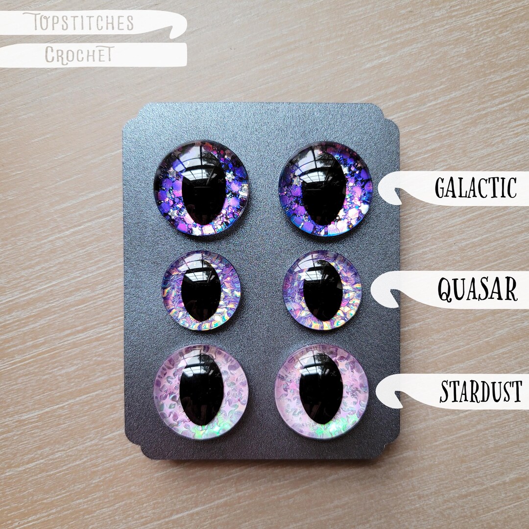 Hand Painted Safety Eyes for Crochet Amigurumi | Purple and Pink Stars ...