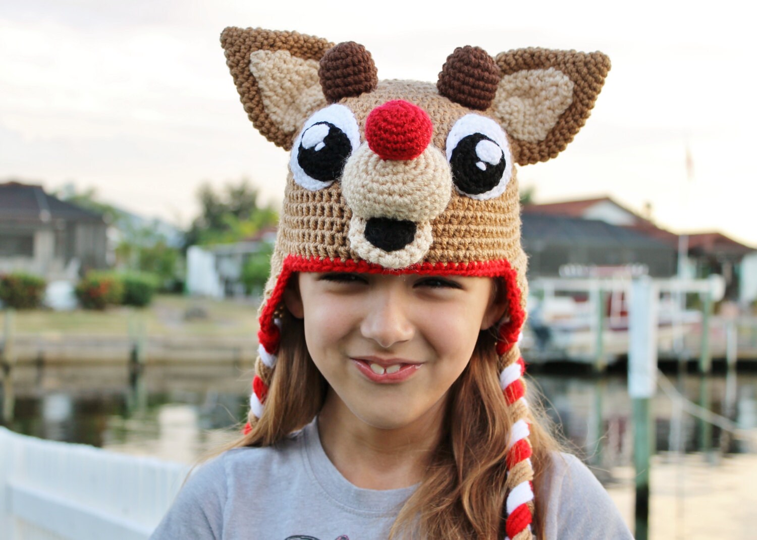 Rudolph the Red Nosed Reindeer Crochet Hat Pattern Kids - Etsy Canada