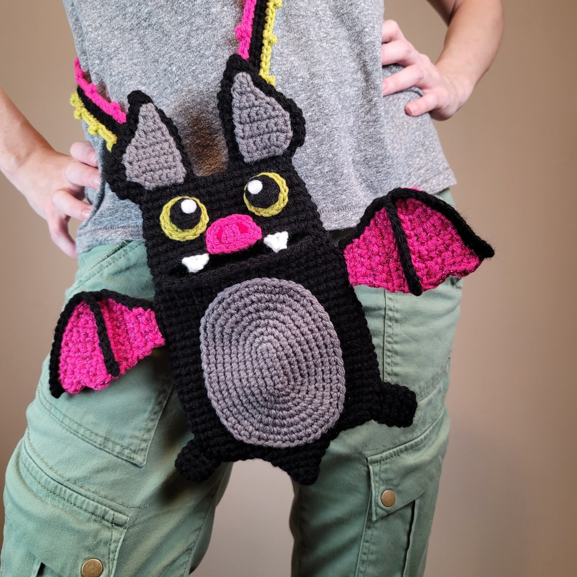 Hungry Vampire Bat Purse Crochet Pattern Crossbody Cellphone - Etsy