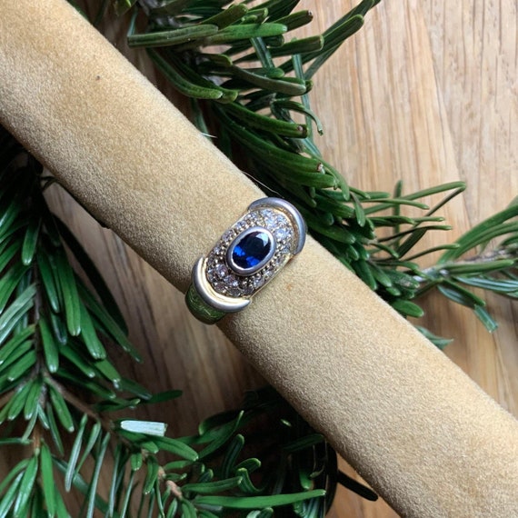 Silver ring with sapphire *** "Ceylon" *** 925 silver… - Gem
