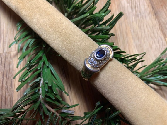 Silver ring with sapphire *** "Ceylon" *** 925 silver… - Gem