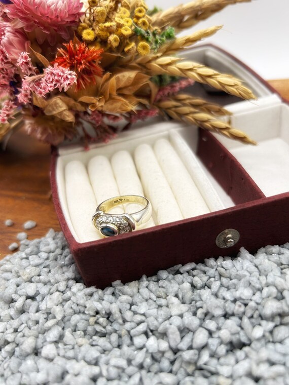 Silver ring with sapphire *** "Ceylon" *** 925 silver… - Gem