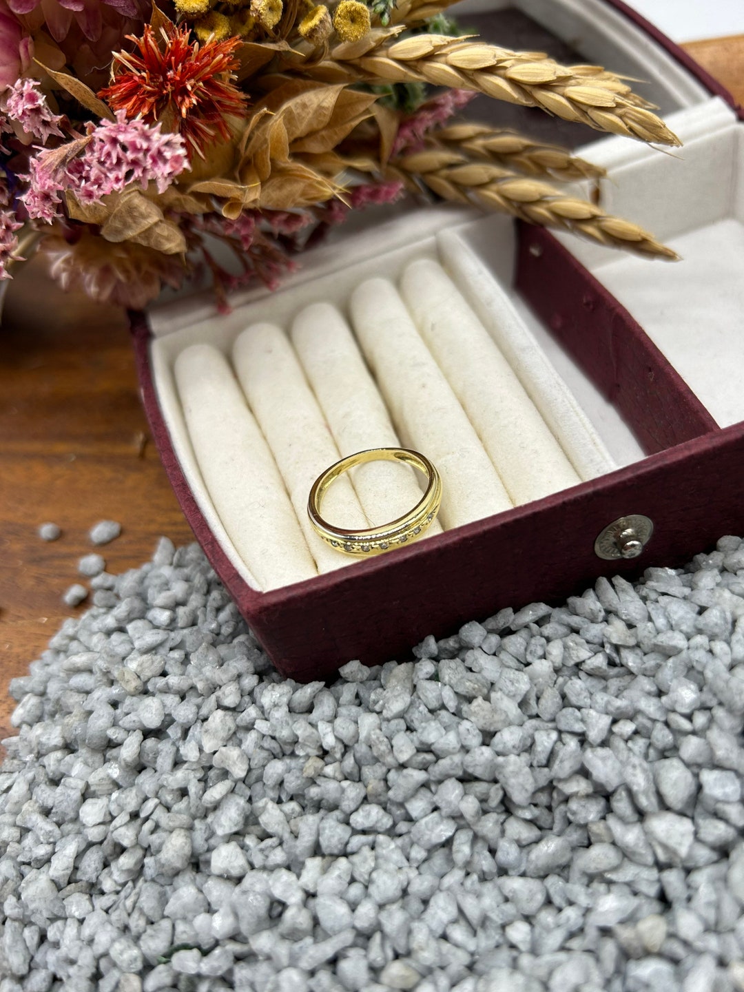 Antique Gold Ring perfect Match Gold-plated Silver Ring With Seven ...