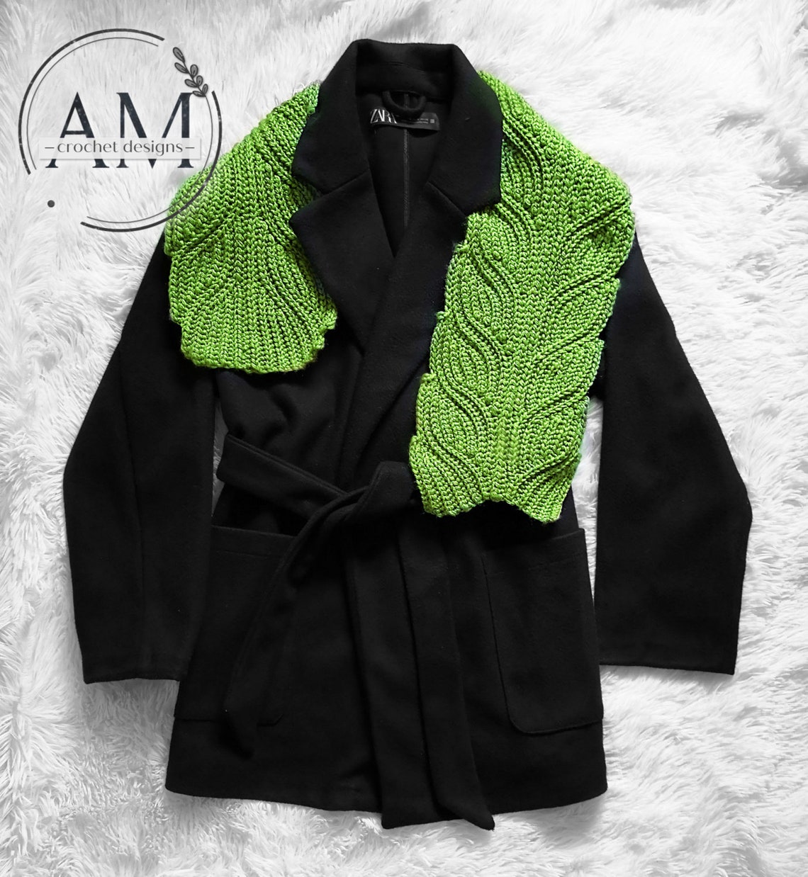CROCHET PATTERN- FOLIAGE Scarf,shawl,cowl,textured,ribbed,twists,knit ...