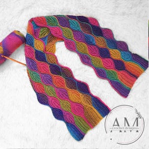 CROCHET PATTERN- ASPEN Leaves Knit-look Scarf,shawl,cowl,blanket ...