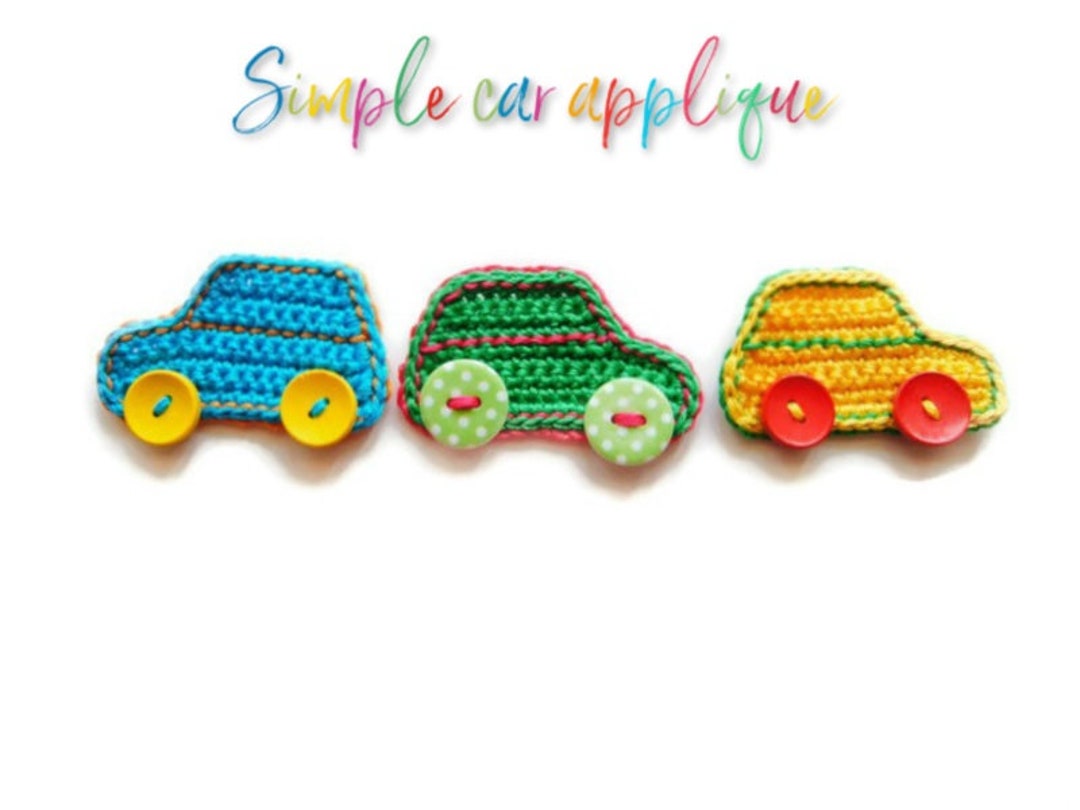 CROCHET PATTERN- Car Applique, 2 Sizes, Embellishment for Kids (digital ...