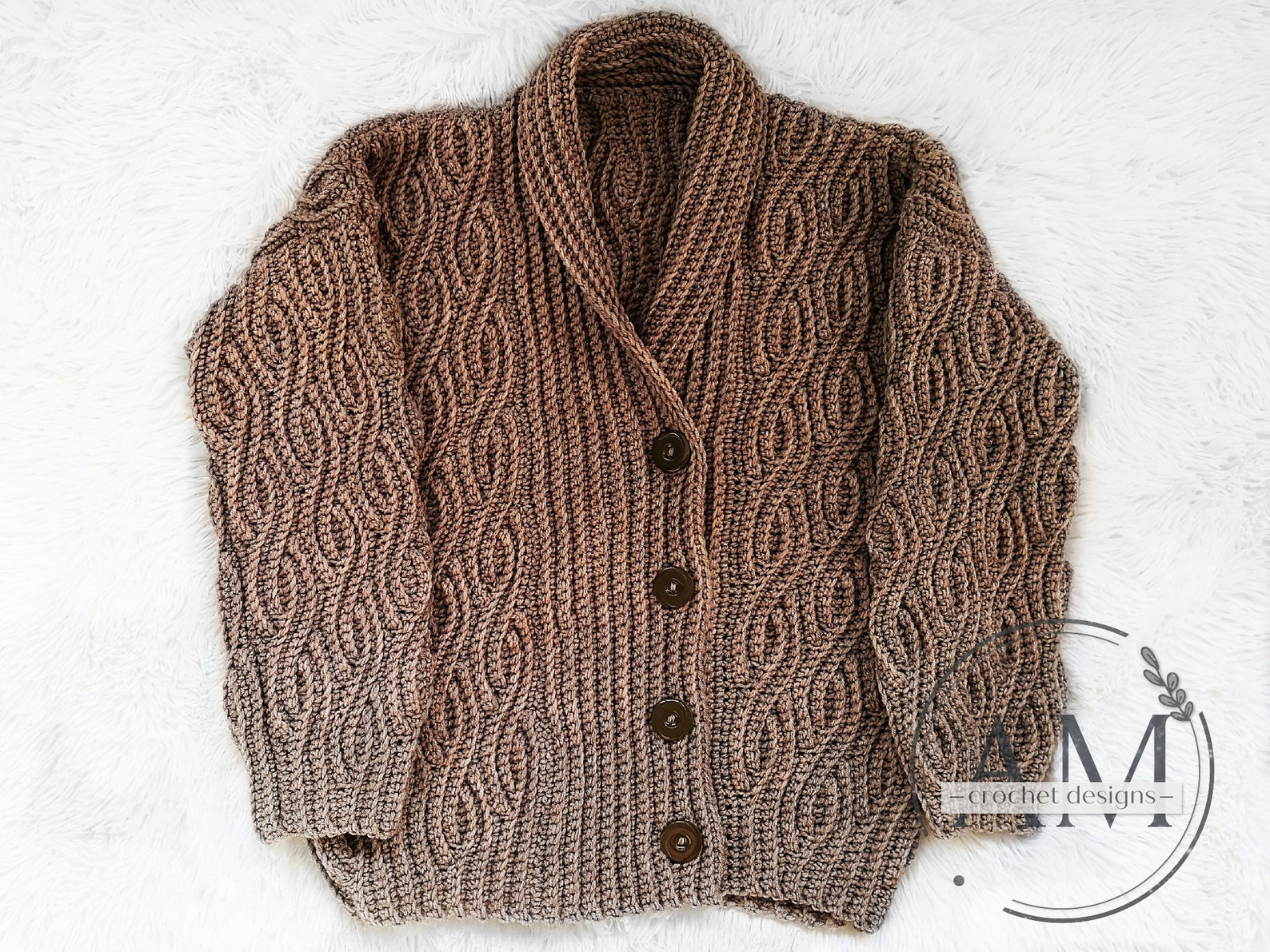 Crochet Pattern- MONTANA #2 CARDIGAN Unisex,jumper,cabled,loose Fit ...