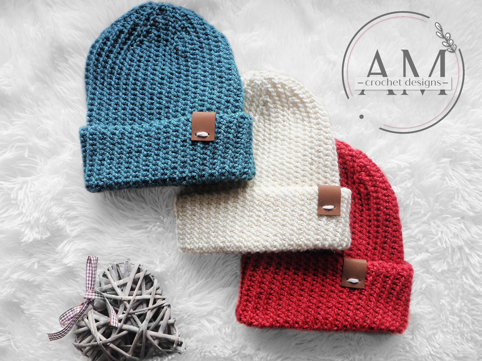 CROCHET PATTERN- CARTER Knit-look Fisherman Style Beanie, Hat, Cropped ...