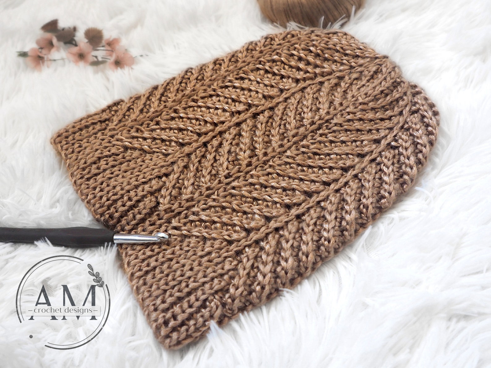 CROCHET PATTERN- RILEY Knit-look Beanie, Hat, Textured, Ribbed ...