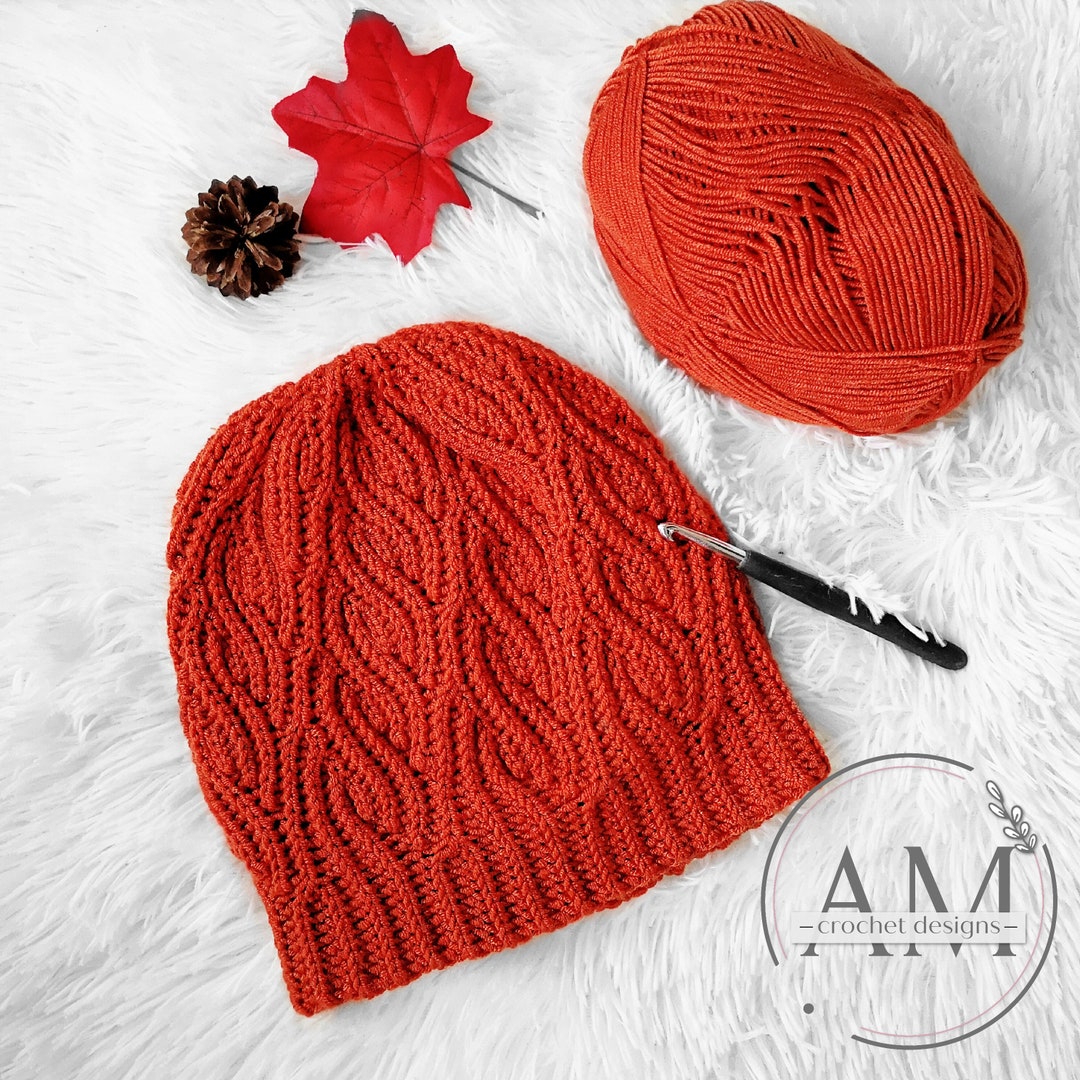 CROCHET PATTERN- SPICY Knit-look Reversible Cropped Beanie,hat ...