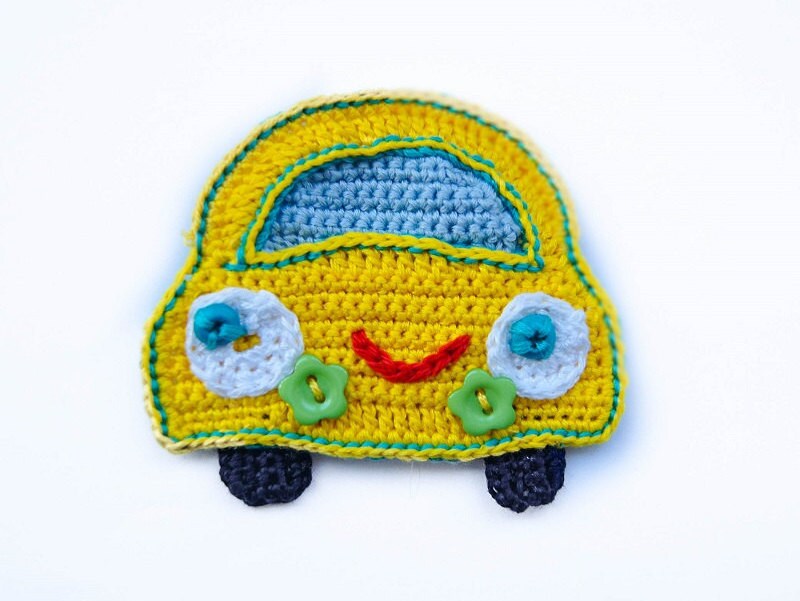 Crochet Pattern Car Applique Instant Download Boys | Etsy UK