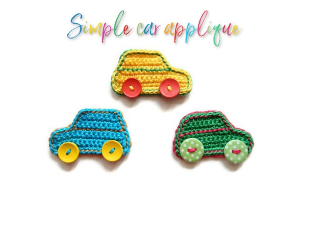 CROCHET PATTERN- Car Applique, Two Sizes, Embellishment for Kids ...