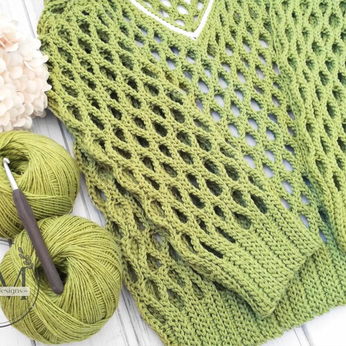 Crochet Pattern Knit-look HOLEY - Etsy