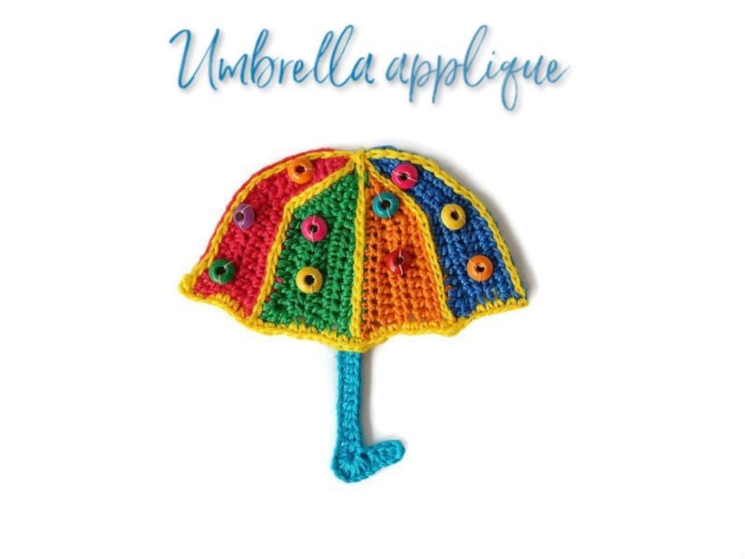 Crochet Pattern - Umbrella Applique - Instant Download, Applique ...