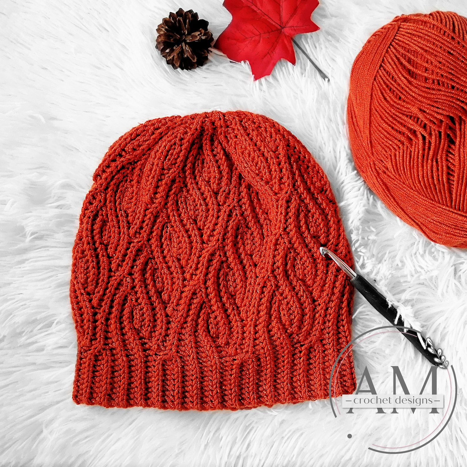 CROCHET PATTERN- SPICY Knit-look Reversible Cropped Beanie,hat ...