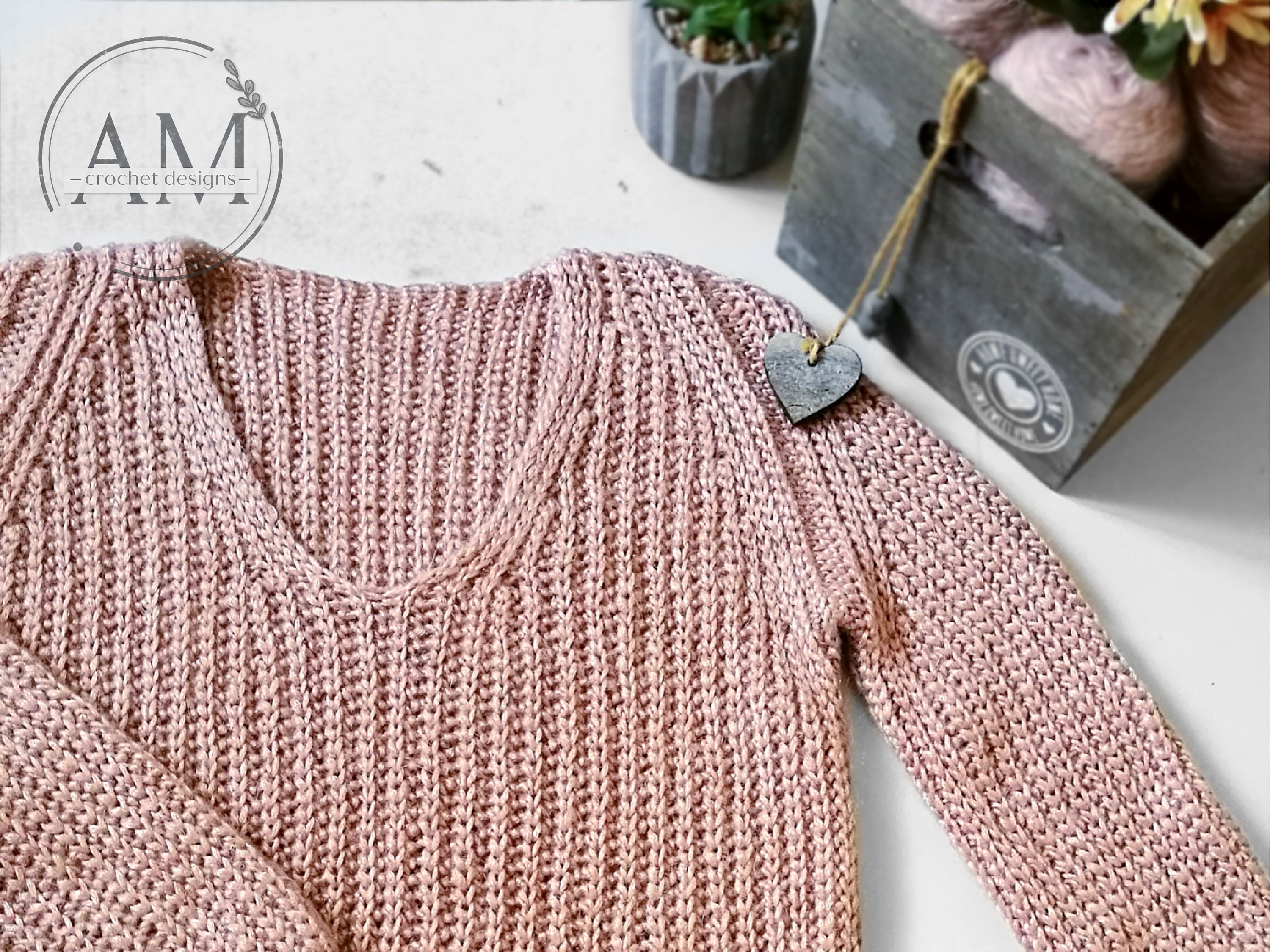 Crochet Pattern- Knit-look SOFT Sweater,v-neck,jumper,pullover,loose ...