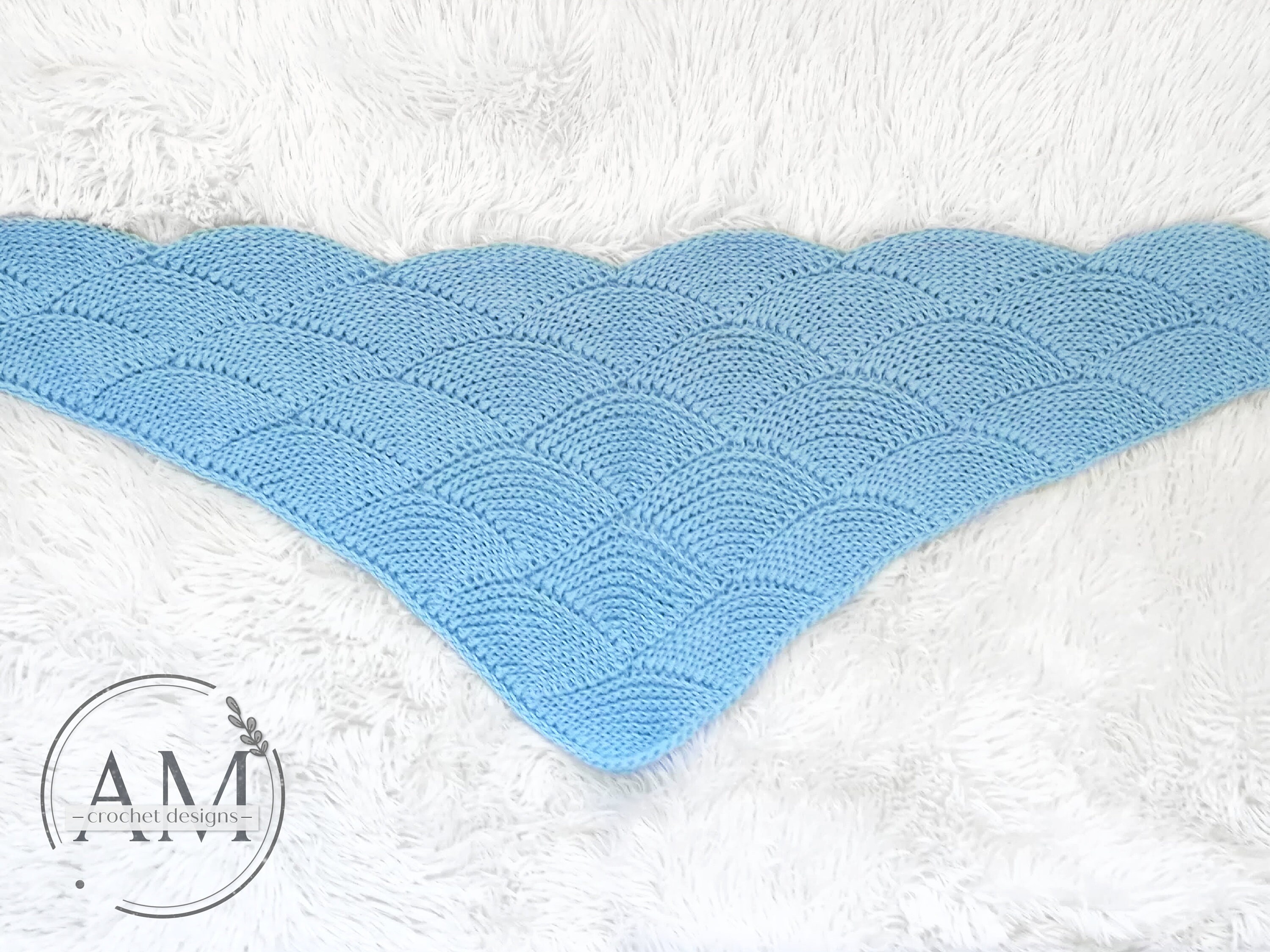 CROCHET PATTERN AQUA Knit-look Triangular | Etsy