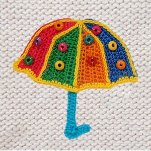 CROCHET PATTERN- Umbrella Applique, Embellishment for Kids (instant ...