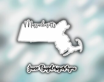 Massachusetts MA State Outline Vinyl Decal Sticker - Etsy