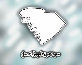 South Carolina SC State Outline Vinyl Decal Sticker - Etsy