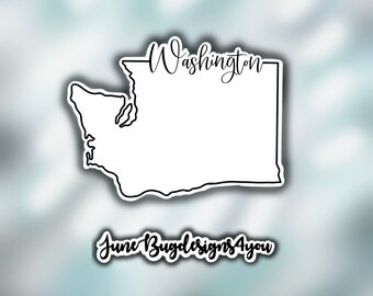 Washington WA State Outline Vinyl Decal Sticker - Etsy
